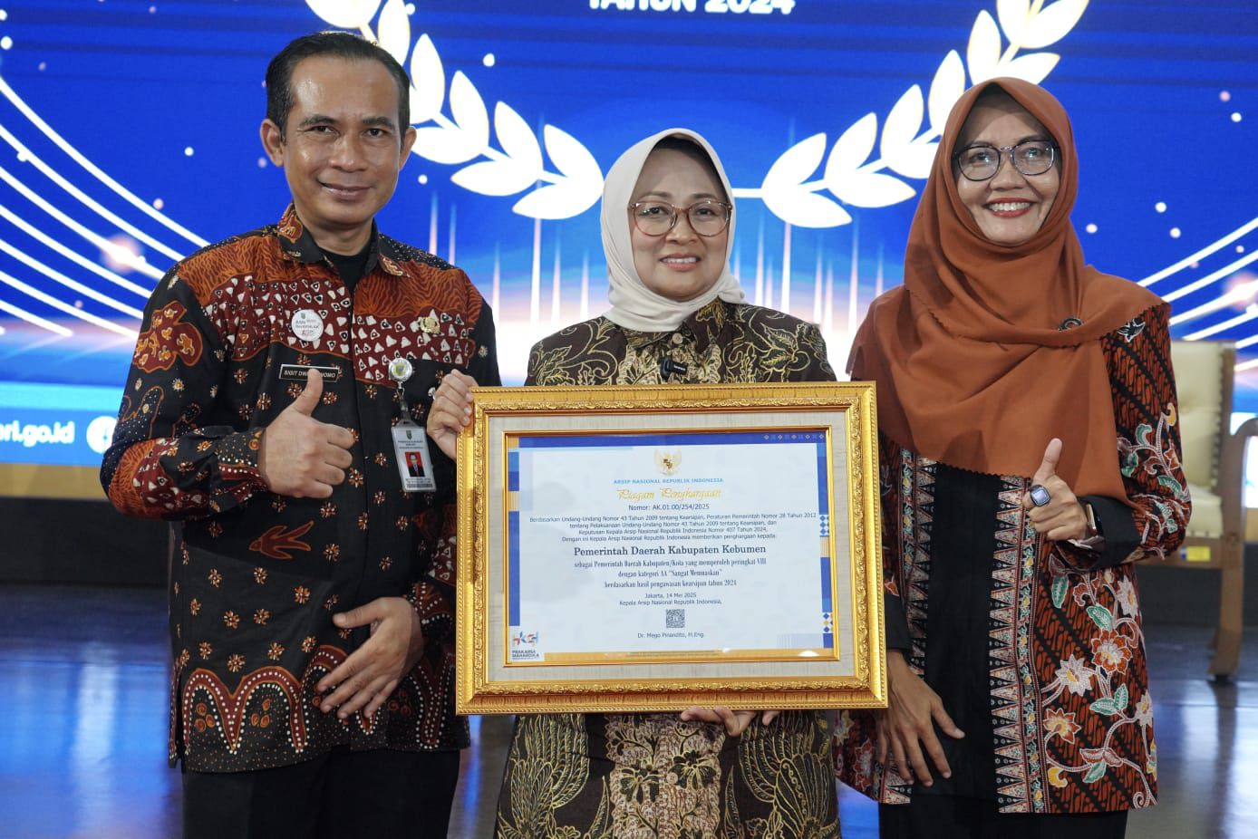 Disarpus Kebumen Sabet Penghargaan Nasional